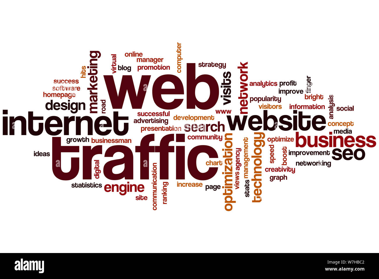 Web traffic word cloud concept Stock Photo - Alamy