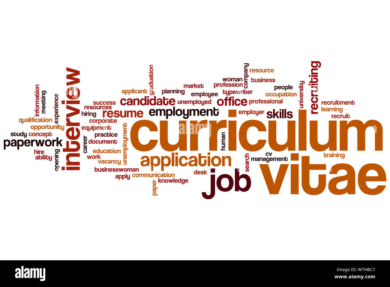 Curriculum vitae word cloud concept Stock Photo - Alamy
