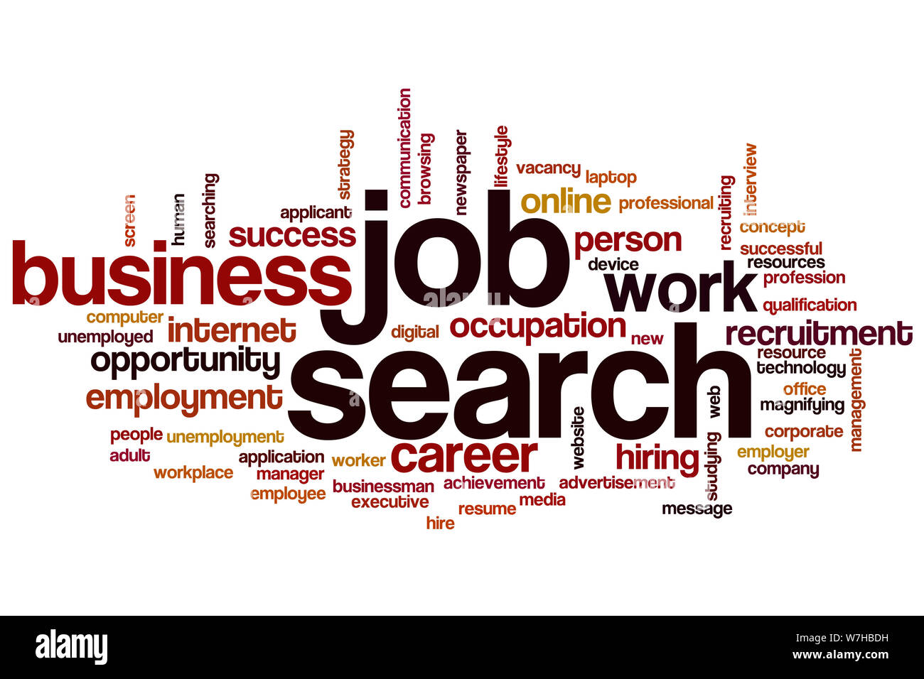 Job search word cloud concept Stock Photo - Alamy