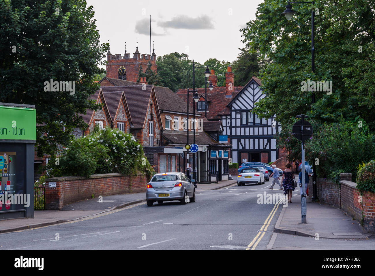 A view of the centre of the picturesque village of Pangbourne in West ...