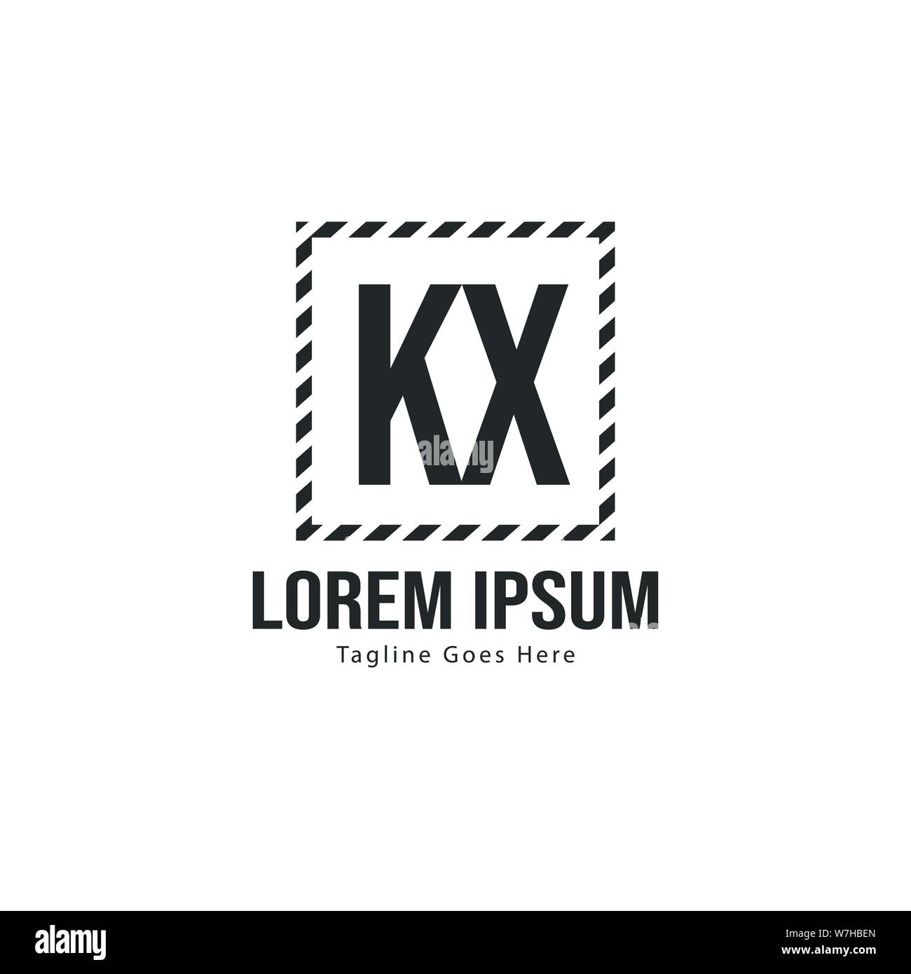 Initial KX logo template with modern frame. Minimalist KX letter logo ...