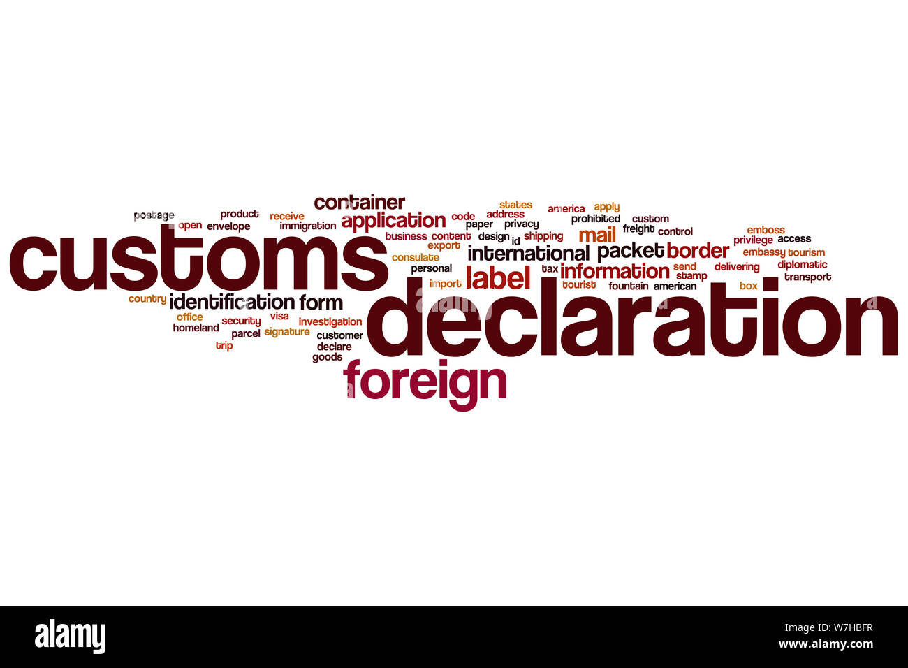 Customs declaration word cloud concept Stock Photo - Alamy