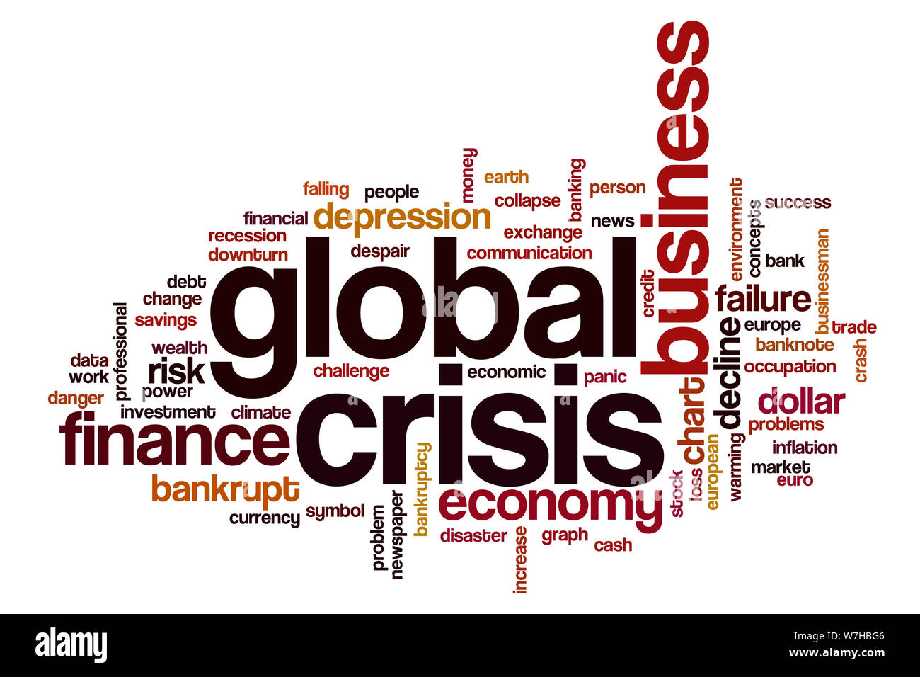 Global crisis word cloud concept Stock Photo - Alamy
