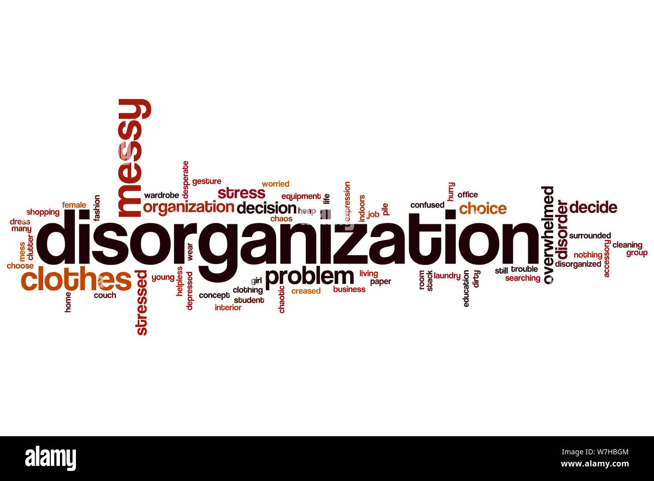 Disorganization word cloud concept Stock Photo - Alamy