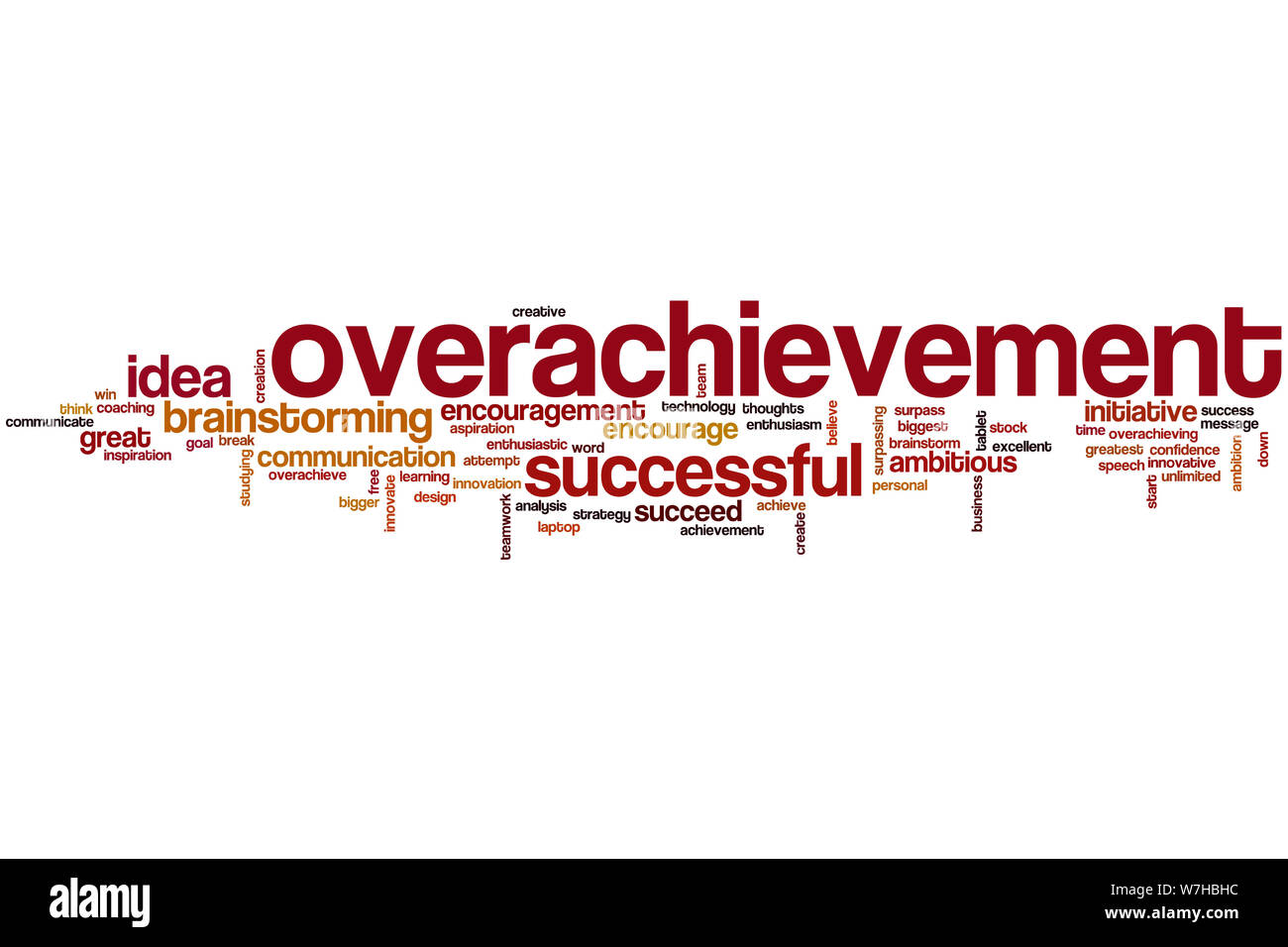 Overachievement word cloud concept Stock Photo - Alamy