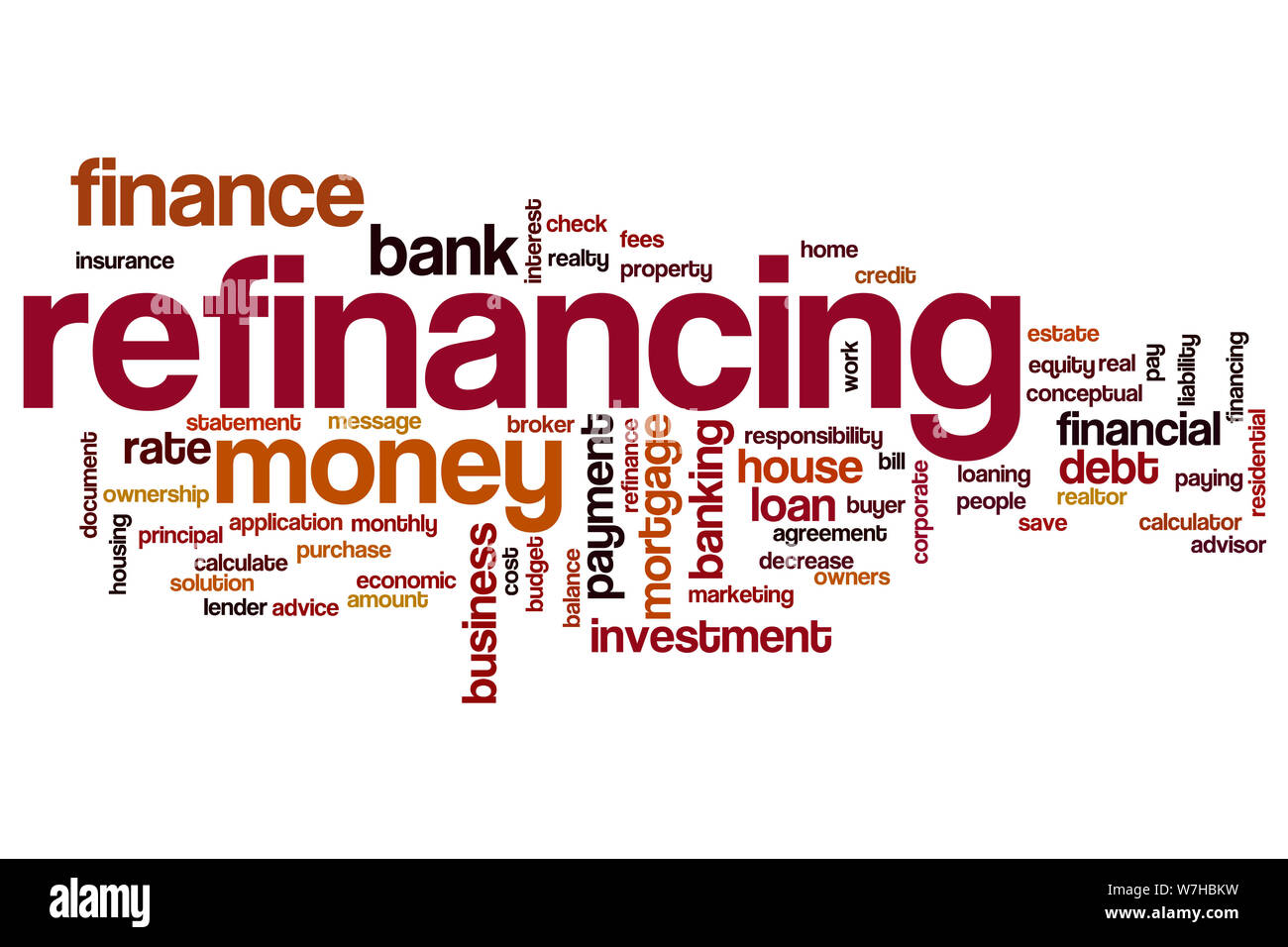 Refinancing word cloud concept Stock Photo - Alamy