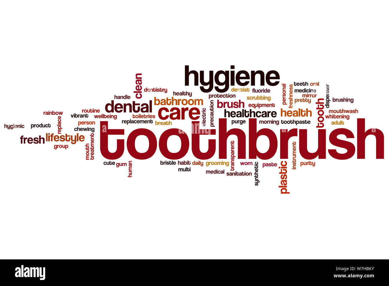 Toothbrush word cloud concept Stock Photo - Alamy
