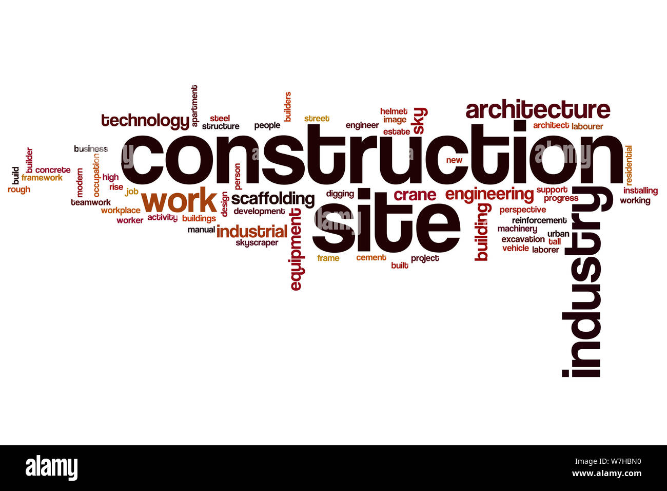 Construction site word cloud concept Stock Photo - Alamy