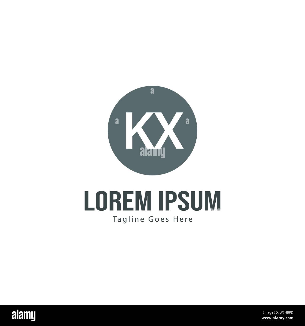 Initial KX logo template with modern frame. Minimalist KX letter logo ...