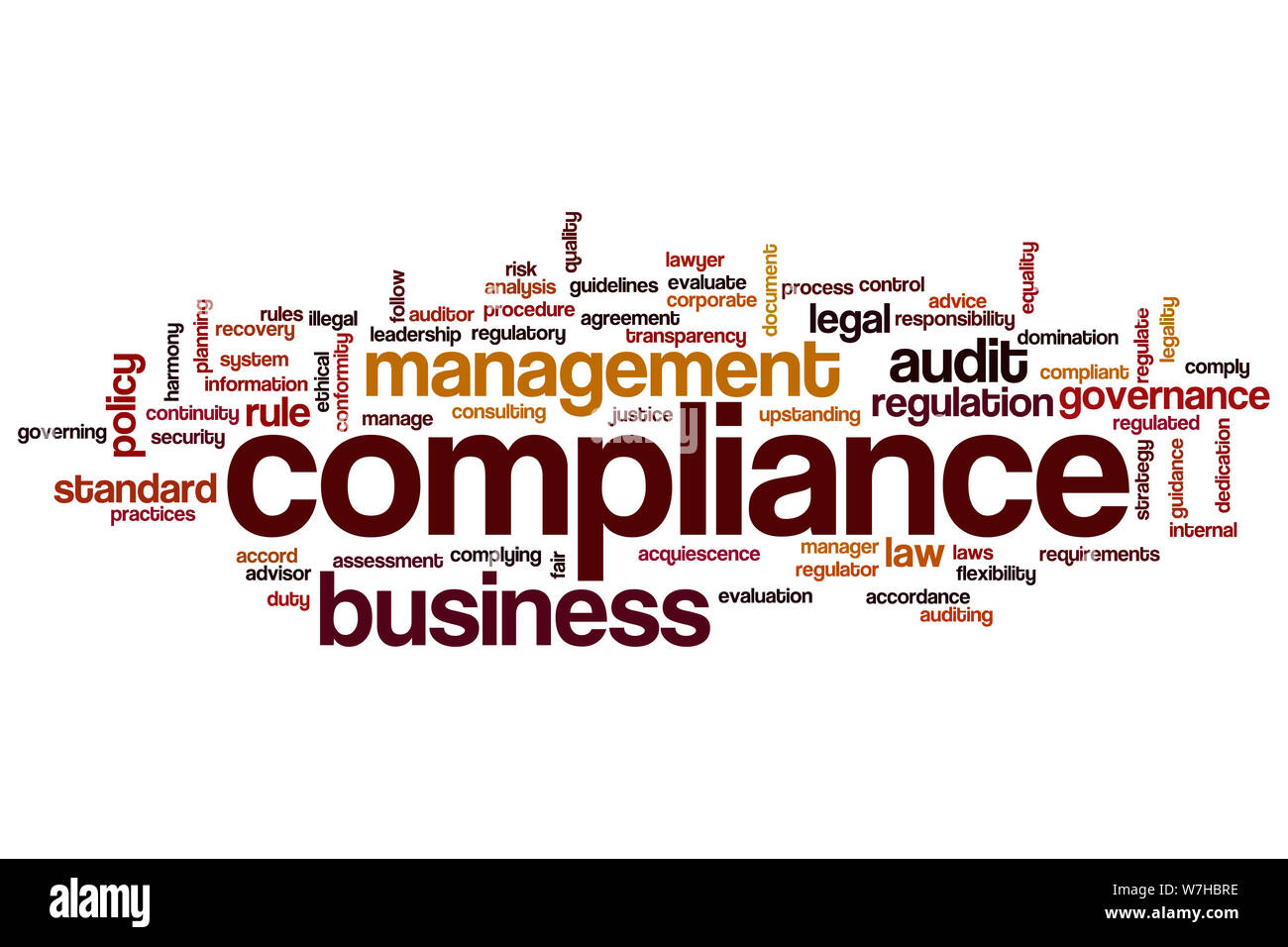 Compliance word cloud concept Stock Photo - Alamy