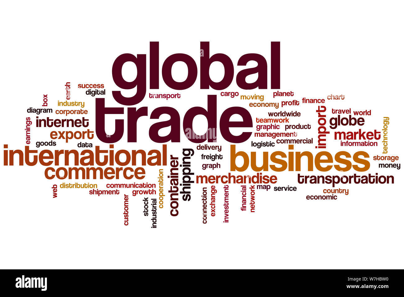 Global trade word cloud concept Stock Photo - Alamy