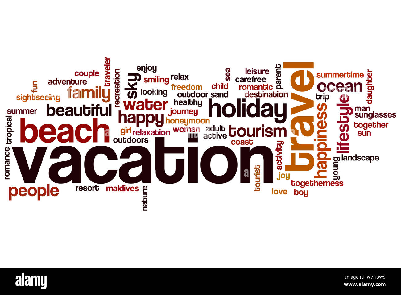 Vacation word cloud concept Stock Photo - Alamy