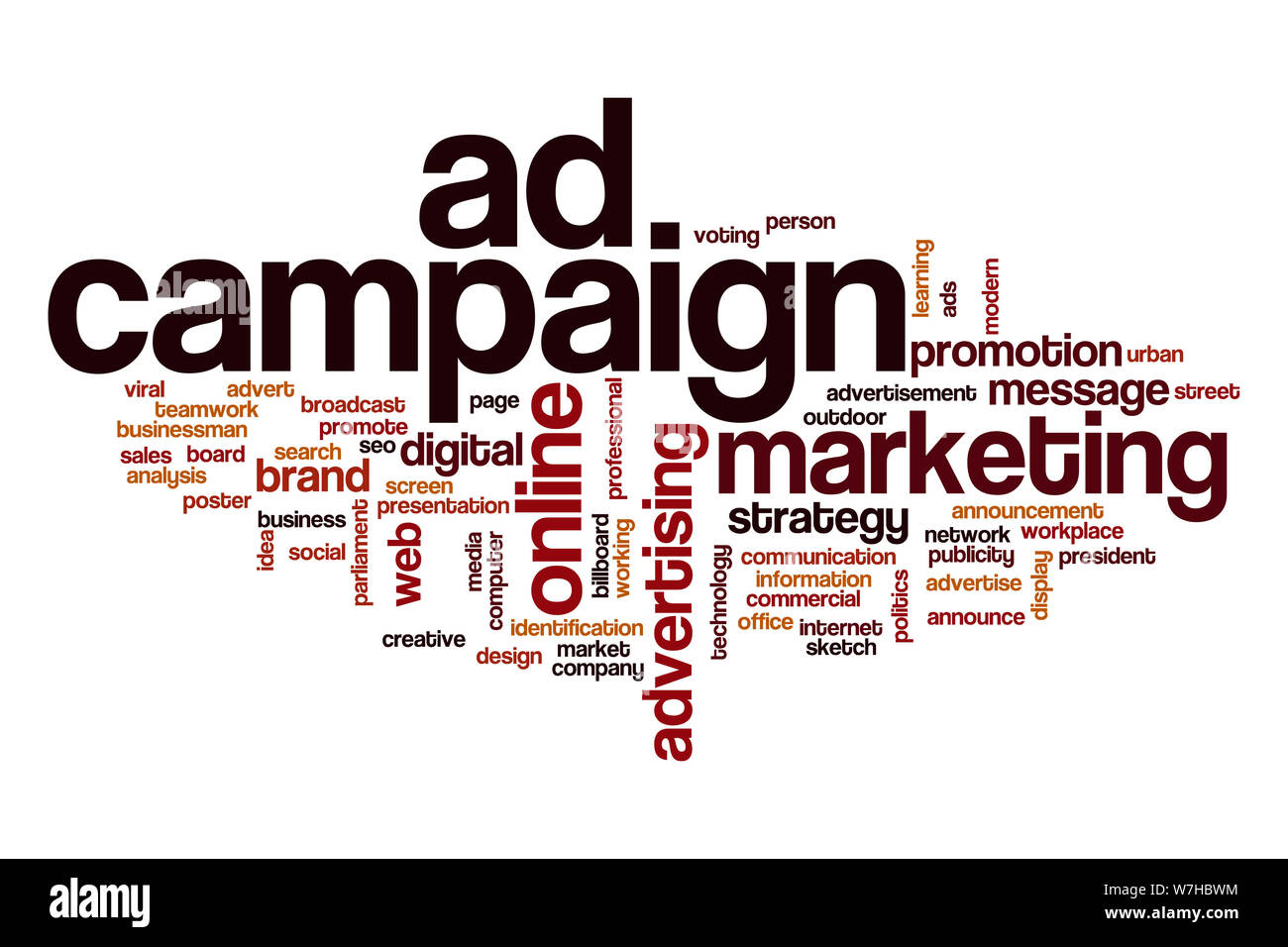 Ad campaign word cloud concept Stock Photo - Alamy