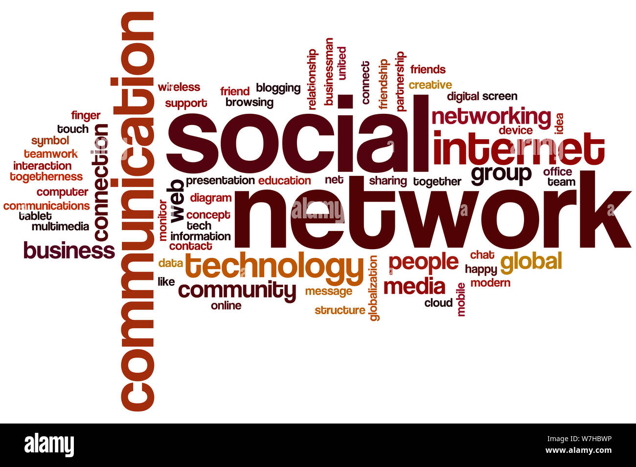 Social network word cloud concept Stock Photo - Alamy