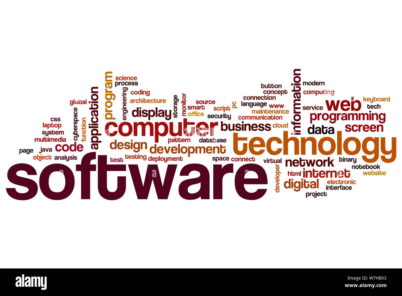 Software word cloud concept Stock Photo - Alamy