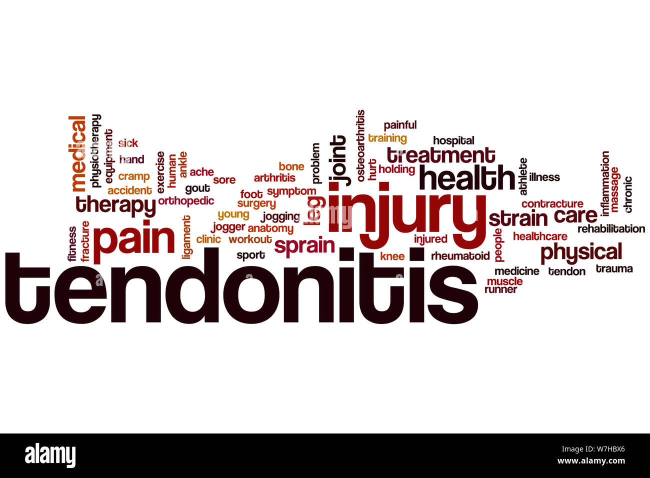 Tendonitis word cloud concept Stock Photo - Alamy