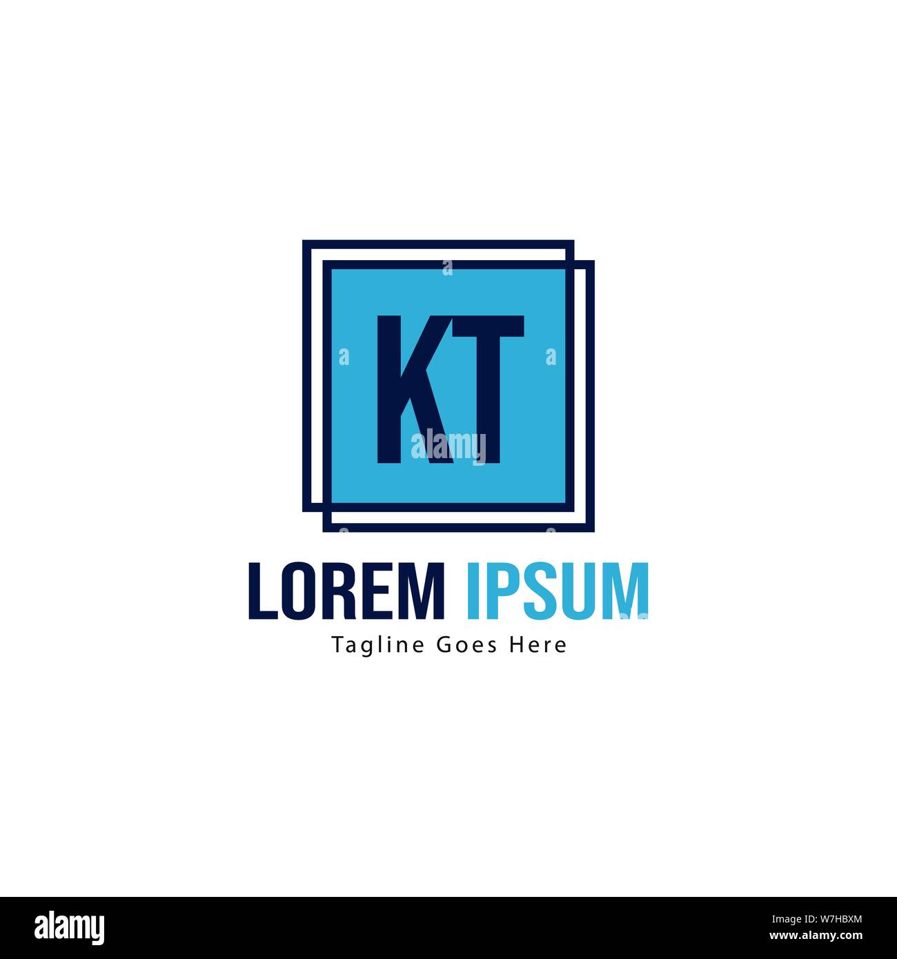 Initial KT logo template with modern frame. Minimalist KT letter logo ...
