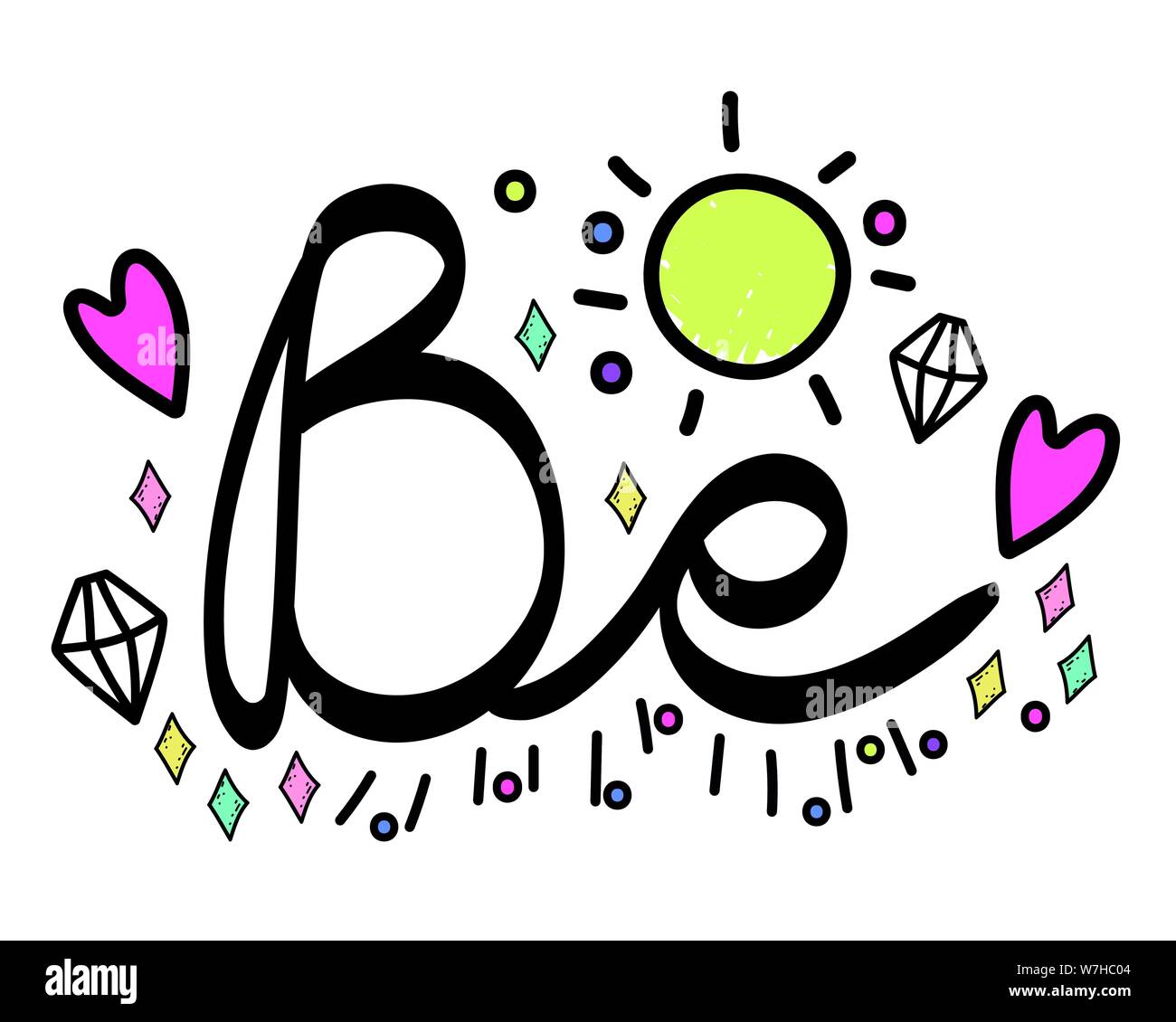 Be word design, Typography message note feeling think and inspiration ...