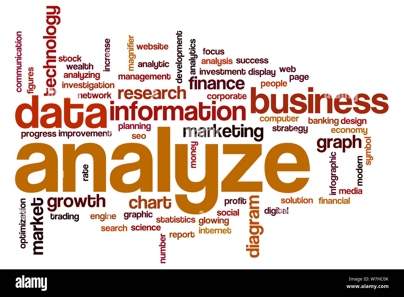 Analyze word cloud concept Stock Photo - Alamy
