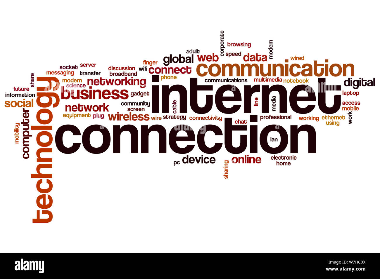Internet connection word cloud concept Stock Photo - Alamy