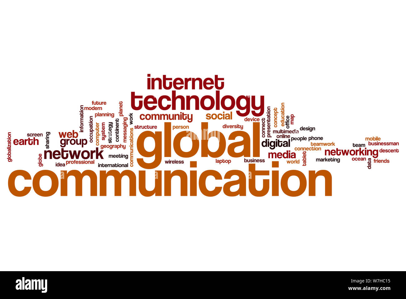 Global communication word cloud concept Stock Photo - Alamy