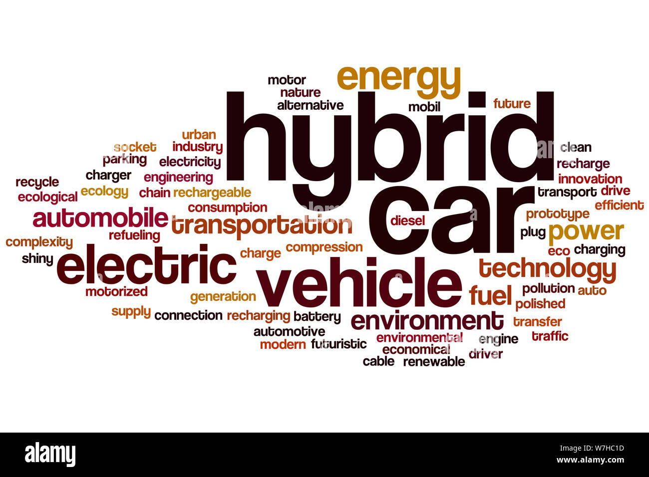 Hybrid car word cloud concept Stock Photo - Alamy
