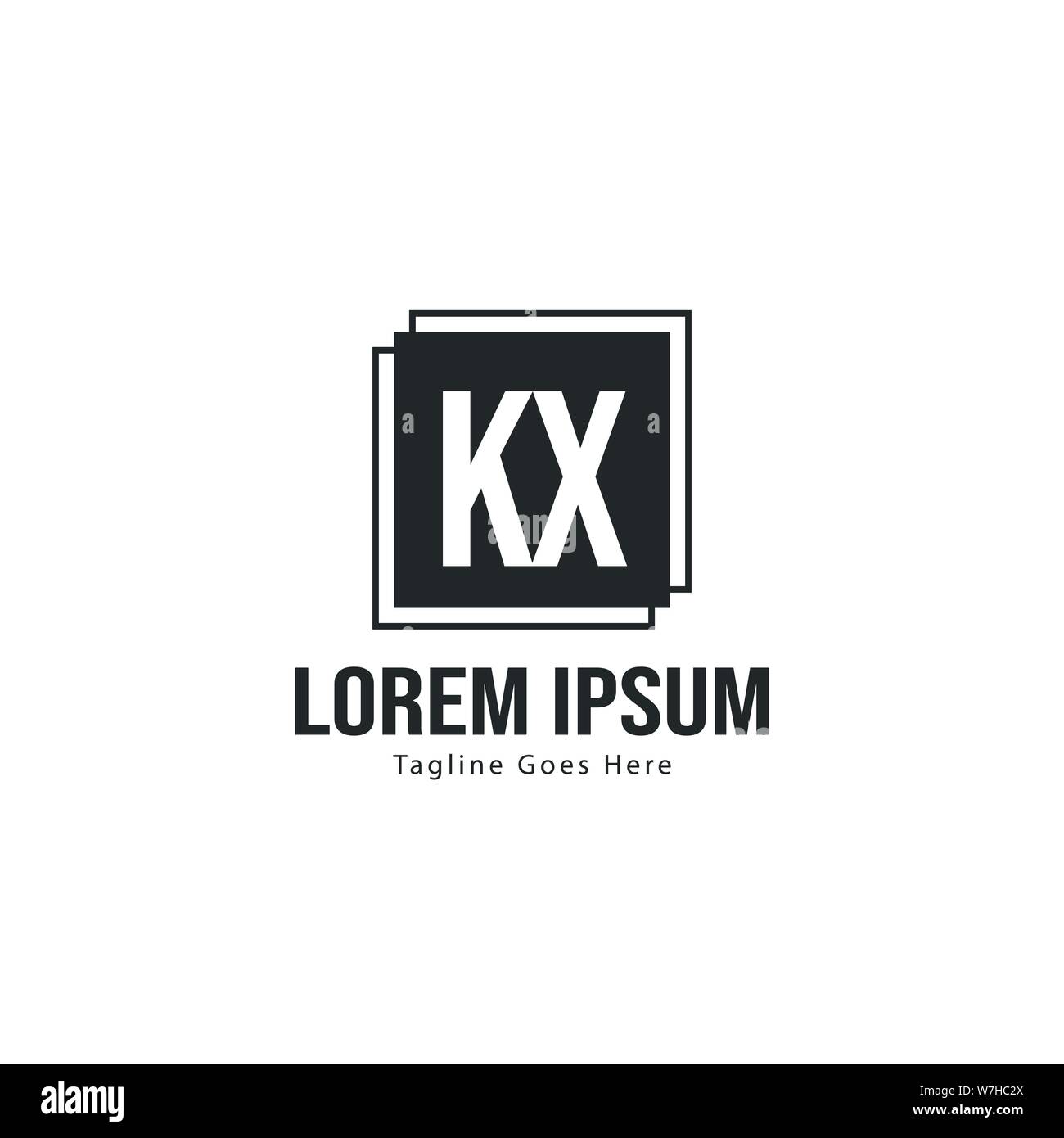 Initial KX logo template with modern frame. Minimalist KX letter logo ...