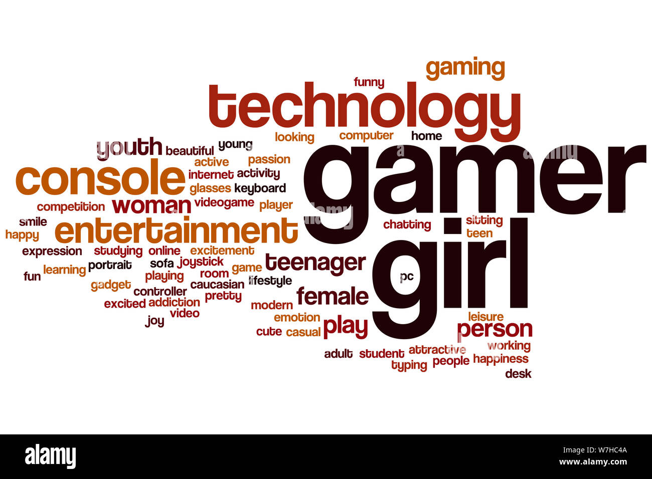 Gamer girl word cloud concept Stock Photo - Alamy