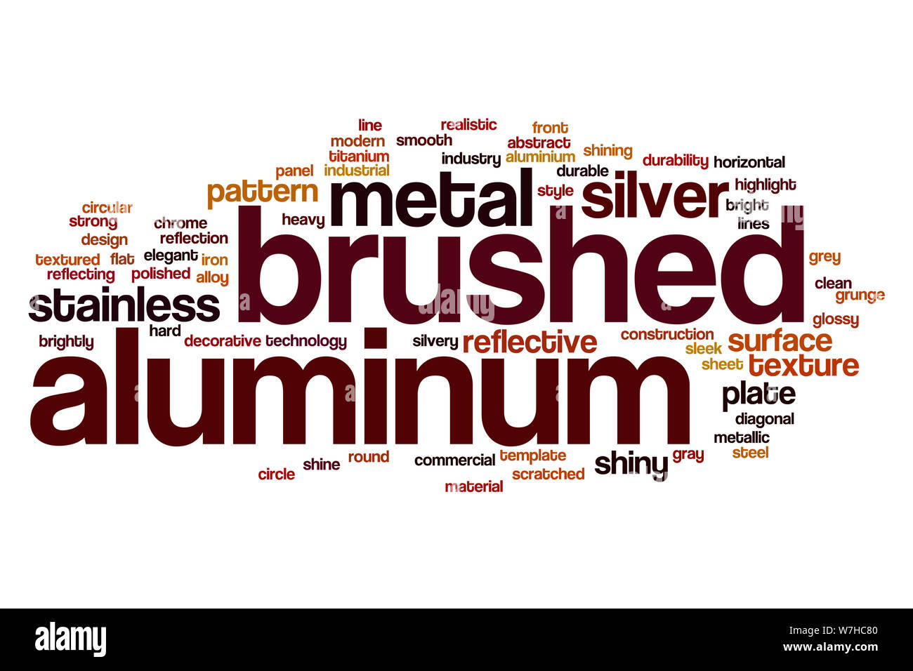 Brushed aluminum word cloud concept Stock Photo - Alamy