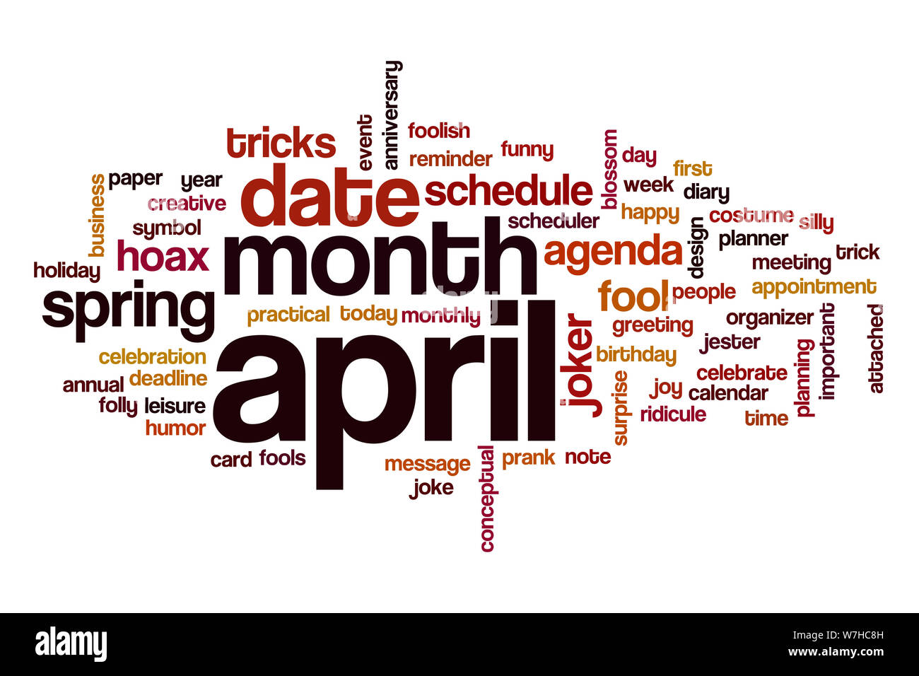 April word cloud concept hi-res stock photography and images - Alamy