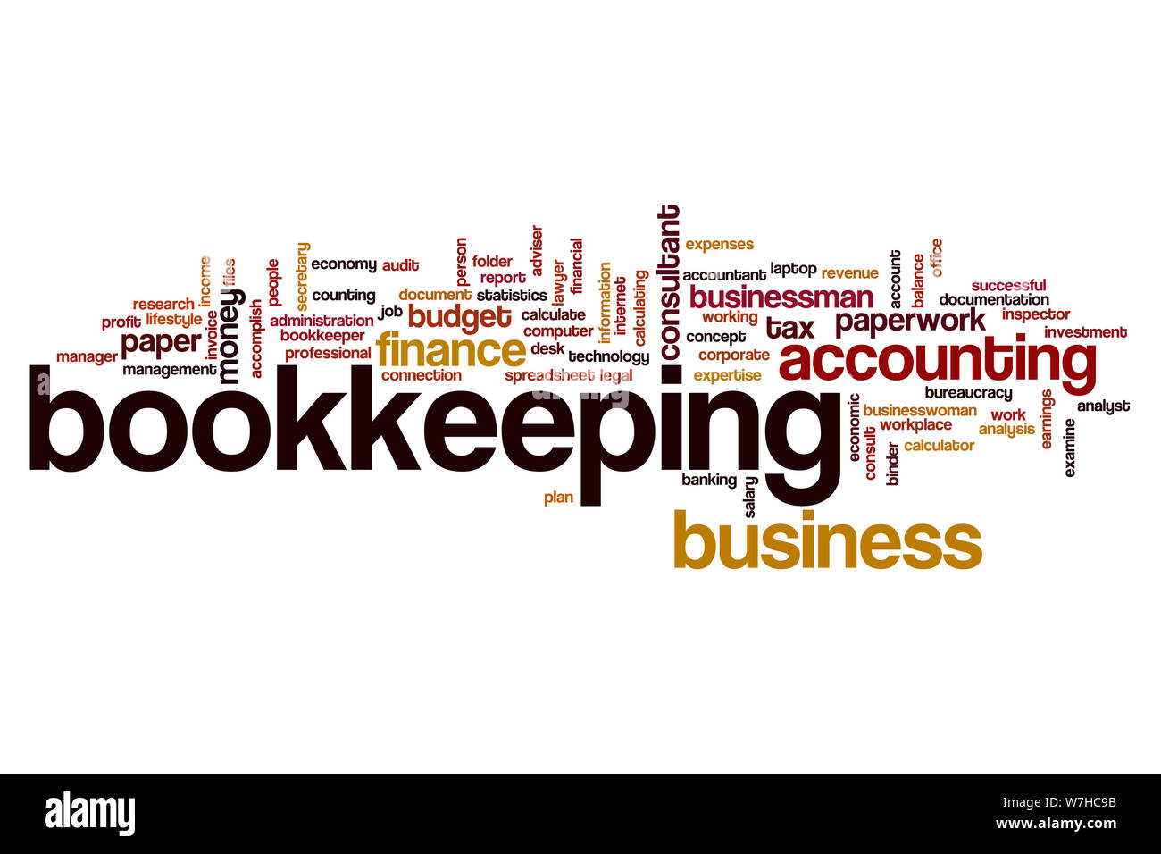 Bookkeeping word cloud concept Stock Photo - Alamy