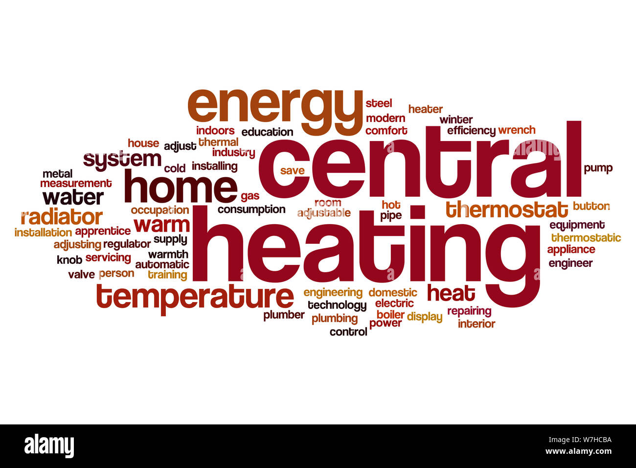 Central heating word cloud concept Stock Photo - Alamy