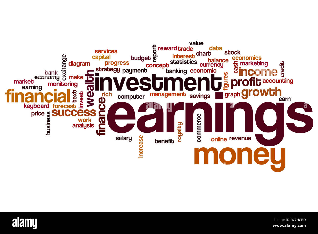Earnings word cloud concept Stock Photo - Alamy