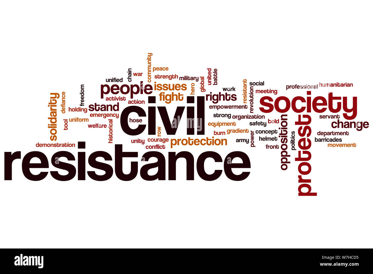 Civil resistance word cloud concept Stock Photo - Alamy