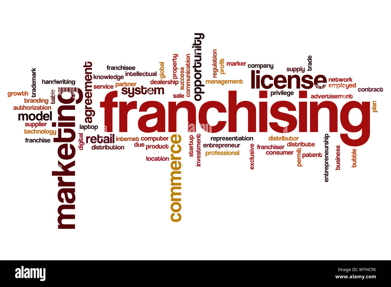 Franchising word cloud concept Stock Photo - Alamy