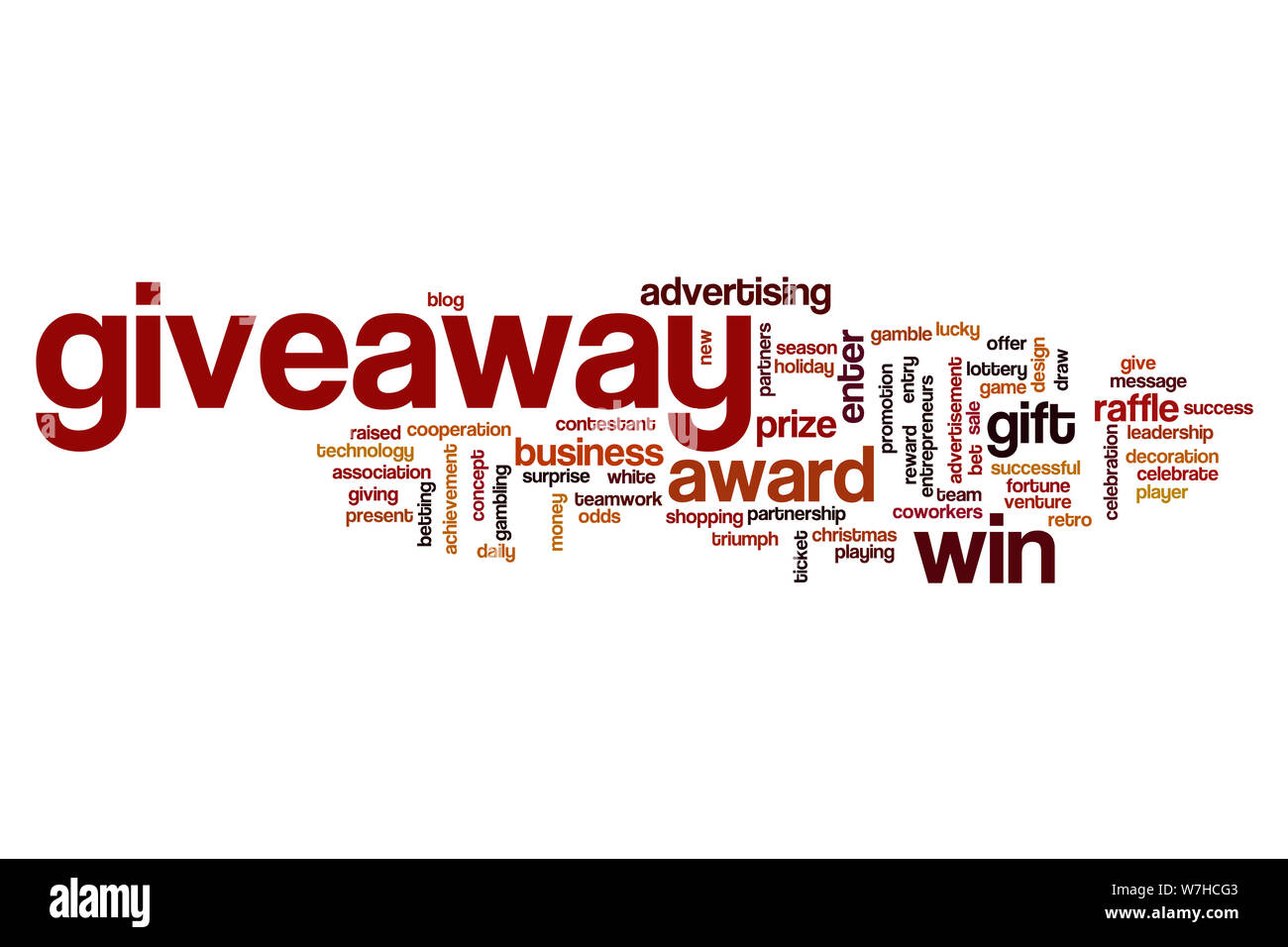 Giveaway word cloud concept Stock Photo - Alamy