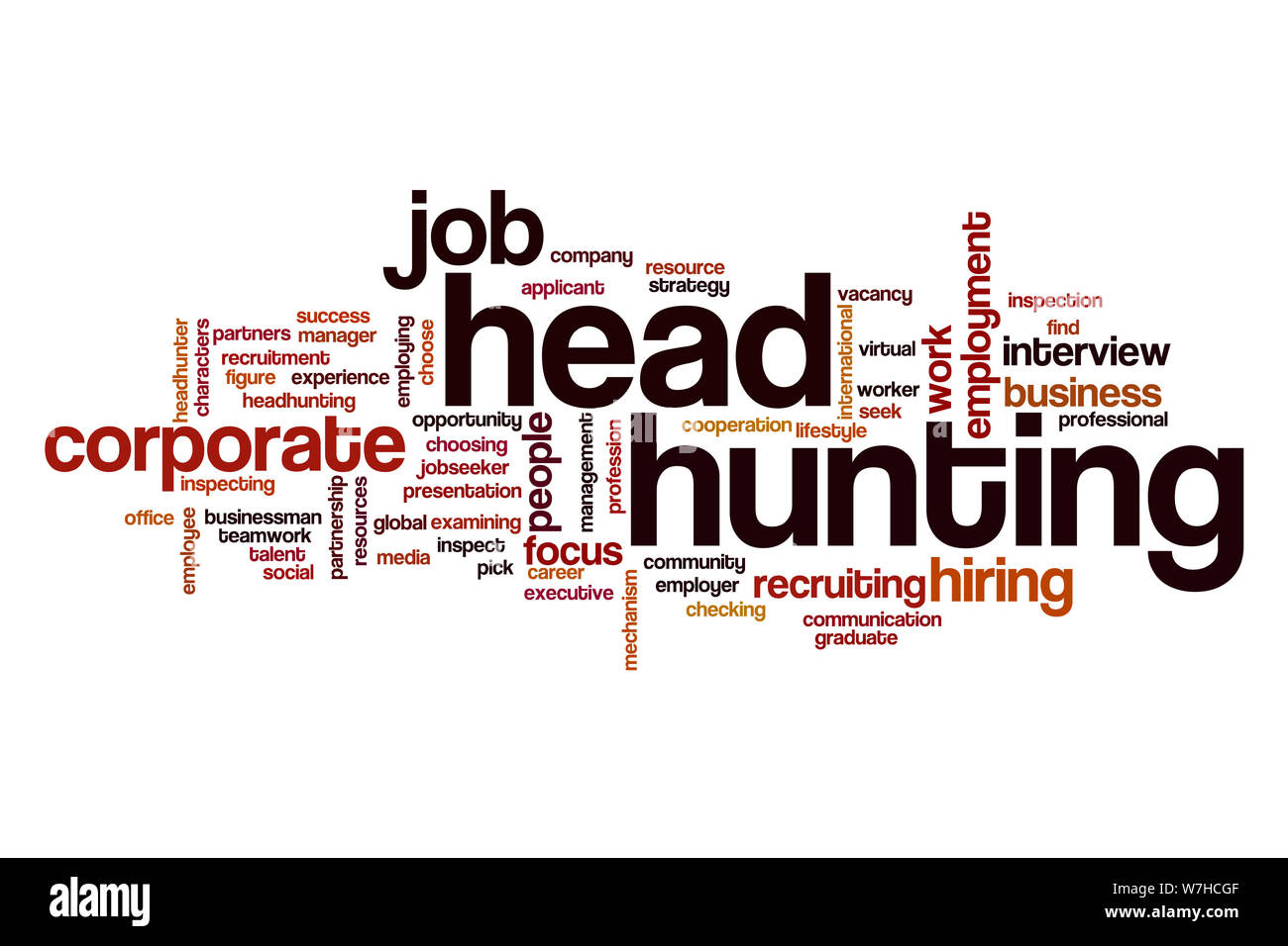 Head hunting word cloud concept Stock Photo - Alamy