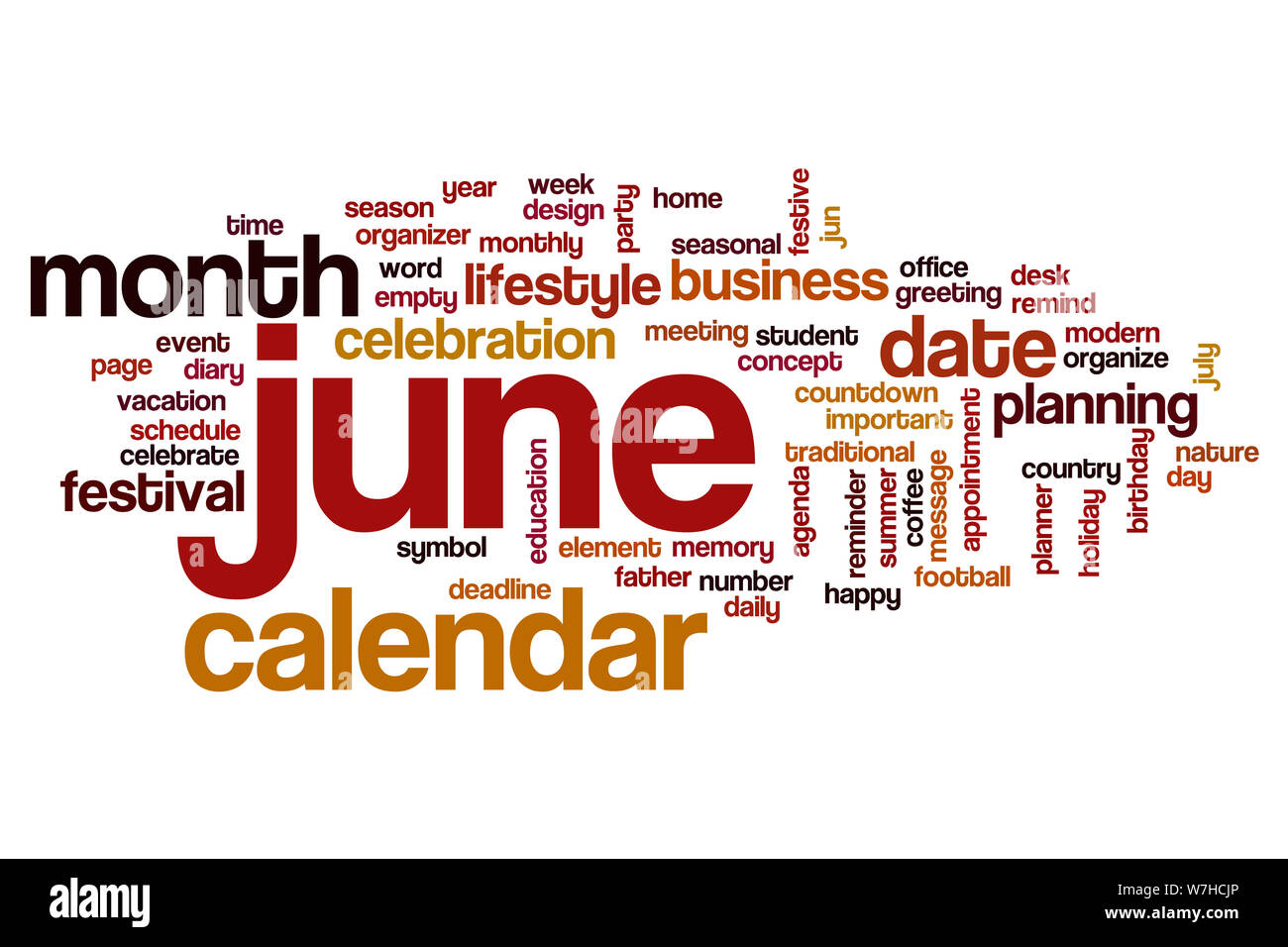 June word cloud concept Stock Photo - Alamy