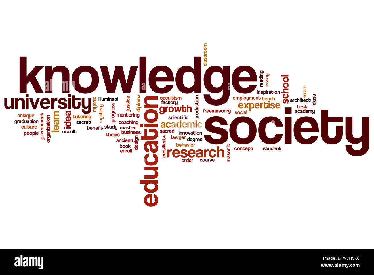 Knowledge society word cloud concept Stock Photo - Alamy