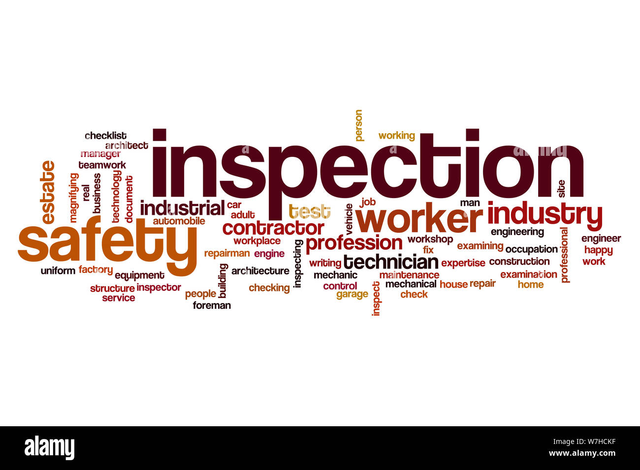 Inspection word cloud concept Stock Photo - Alamy