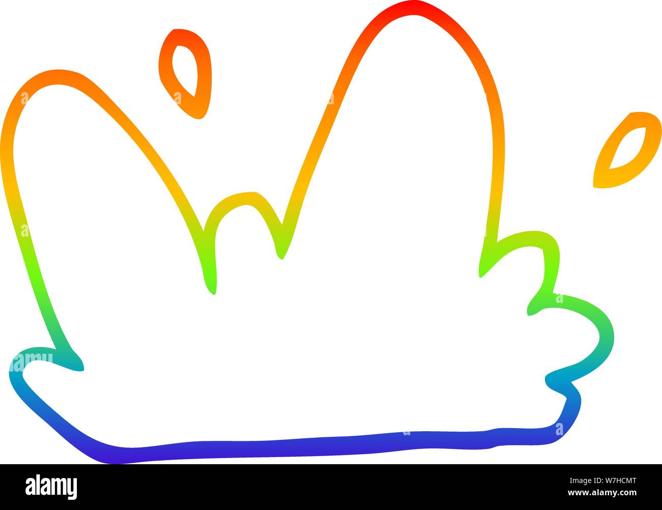 rainbow gradient line drawing of a cartoon mud splat Stock Vector Image ...