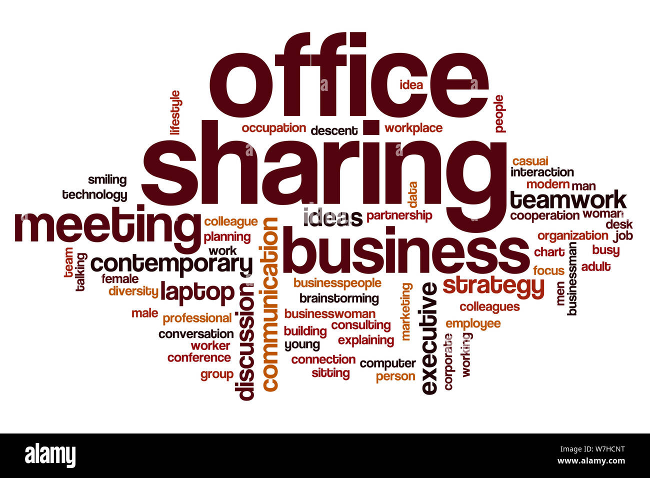 Office sharing word cloud concept Stock Photo - Alamy