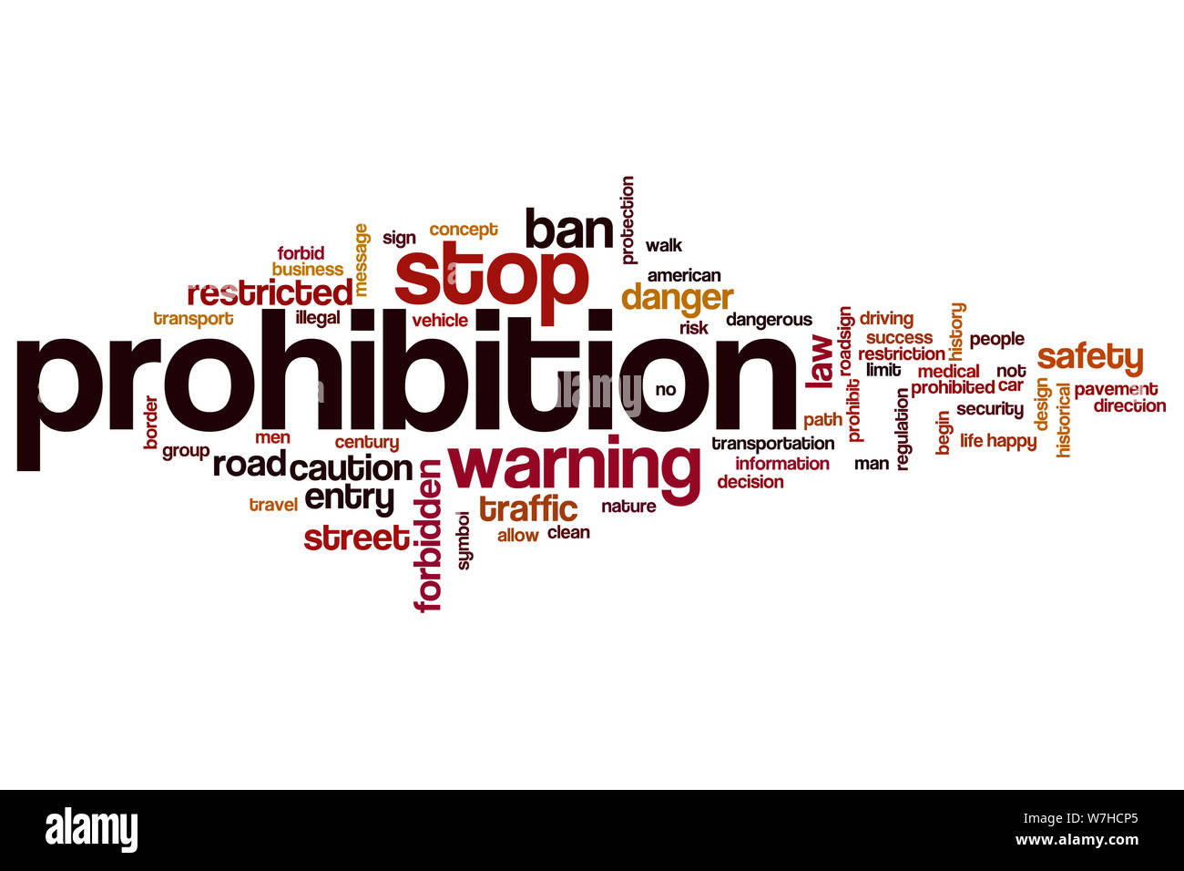Prohibition word cloud concept Stock Photo - Alamy