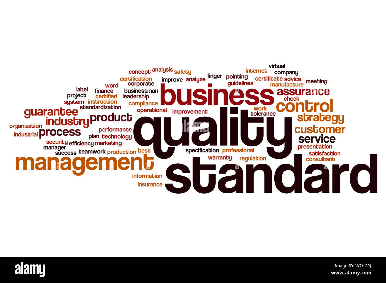 Quality standard word cloud concept Stock Photo - Alamy