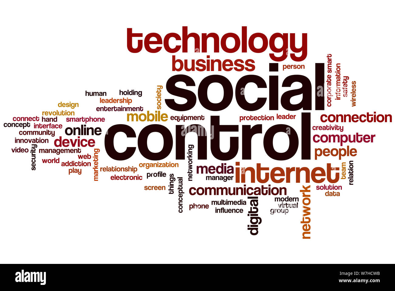 Social control word cloud concept Stock Photo - Alamy