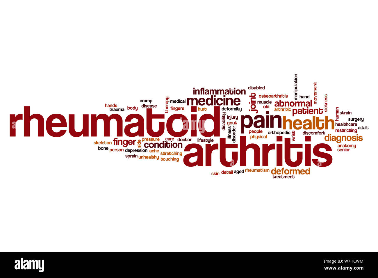 Rheumatoid arthritis word cloud concept Stock Photo - Alamy