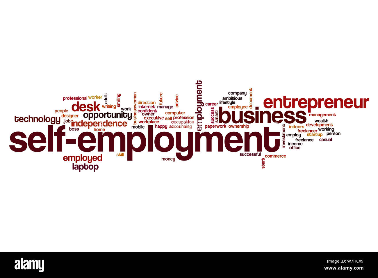 Self-employment word cloud concept Stock Photo - Alamy