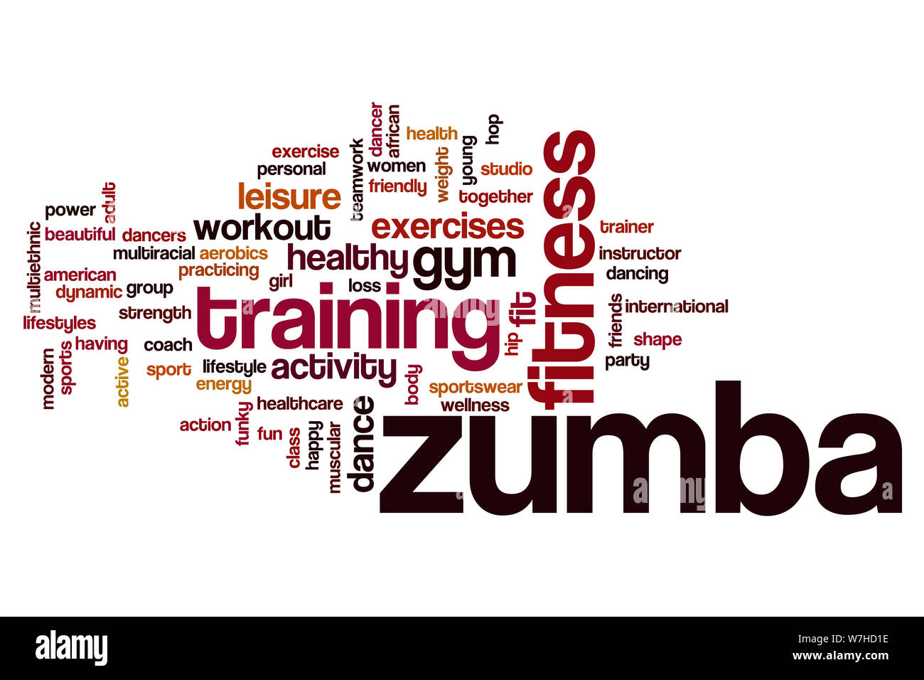 Zumba word cloud concept Stock Photo - Alamy