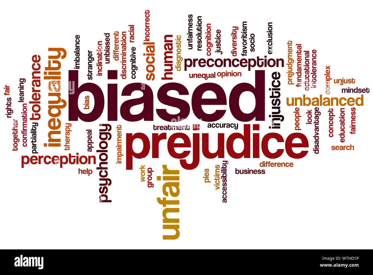 Biased word cloud concept Stock Photo - Alamy