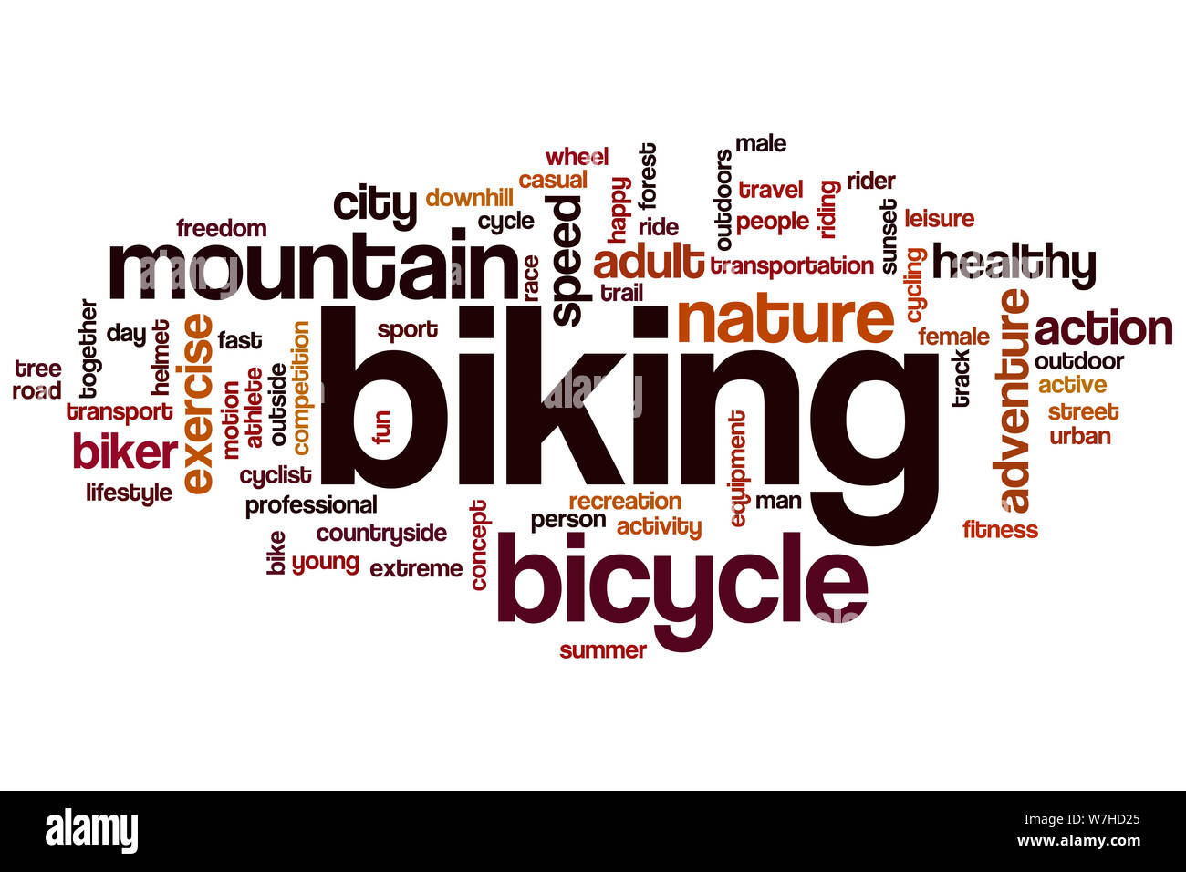 Biking word cloud concept Stock Photo - Alamy